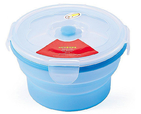 FDA LFGB silicone lunch box , silicone folding bowl, microwave safe food container to keep food fresh