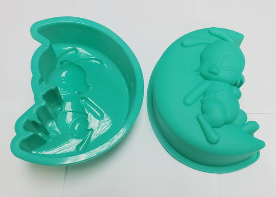 Novelty Green Rabbit Silicone Cupcake Molds, Silicone Baking Trays