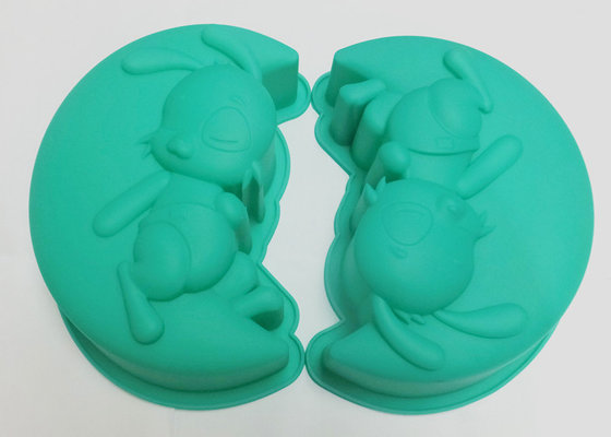 Novelty Green Rabbit Silicone Cupcake Molds, Silicone Baking Trays
