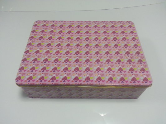 Rectangle Tin Cookie Containers With Cover For Cake / Moon Packing