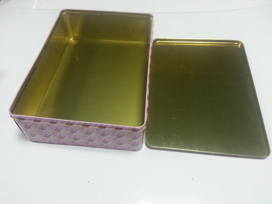 Rectangle Tin Cookie Containers With Cover For Cake / Moon Packing
