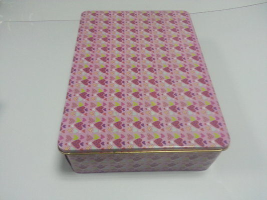 Rectangle Tin Cookie Containers With Cover For Cake / Moon Packing
