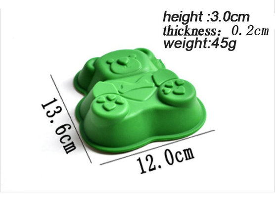Silicon Kitchenware, Green / Purple / Red / Brown Silicone Cake Mold, Mini Bear Pan