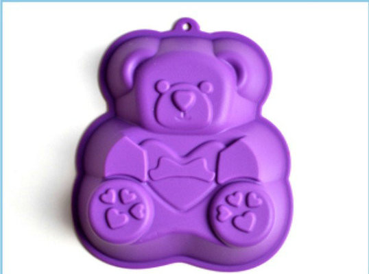 Silicon Kitchenware, Green / Purple / Red / Brown Silicone Cake Mold, Mini Bear Pan