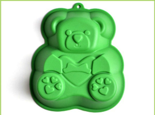Silicon Kitchenware, Green / Purple / Red / Brown Silicone Cake Mold, Mini Bear Pan
