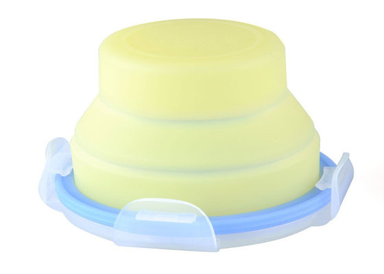 Eco - friendly Durable Portable Folding silicone baking bowl With Plastic Lock Lid