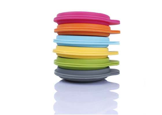 Customized  Green Pink color collapsible silicone mixing bowl with lid for outside