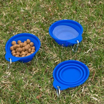 Blue Travel Dish outdoor products collapsible silicone bowl and cup , silicone dog bowls