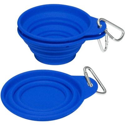 Blue Travel Dish outdoor products collapsible silicone bowl and cup , silicone dog bowls