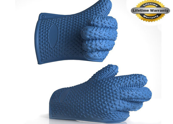 Slip - Resistant silicone barbecue gloves / silicone bbq baking glove cooking mitts