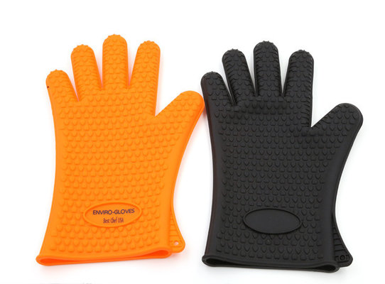 Eco-friendly Personalised Insulated Silicone Oven Gloves With Fingers , Waterproof