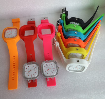 Pink Women Candy Jelly Wrist Watches , Silicone Japan Movt Quartz Wristwatch