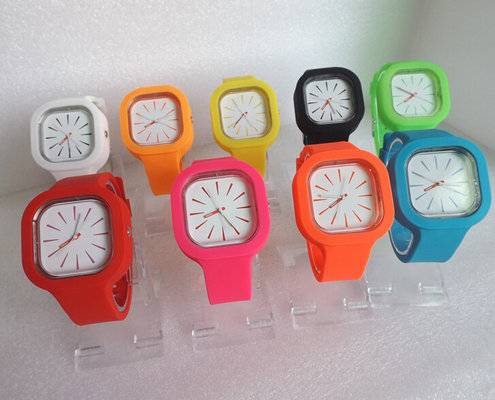 Novelty Students Silicone Jelly Watch Candy Color Belt White Face For Club Party
