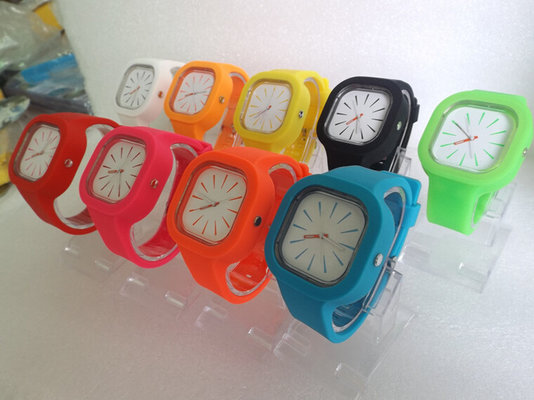 Novelty Students Silicone Jelly Watch Candy Color Belt White Face For Club Party