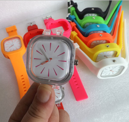 Novelty Students Silicone Jelly Watch Candy Color Belt White Face For Club Party