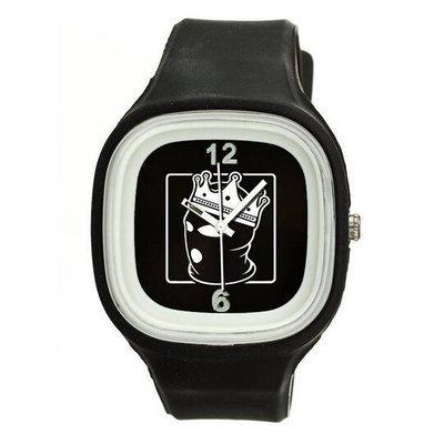 Big Face Unisex Silicone Jelly Quartz Watch Black With Japan Movement / Custom Logo