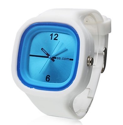 White Quartz Analog Sports Silicone Jelly Watch For Teenager