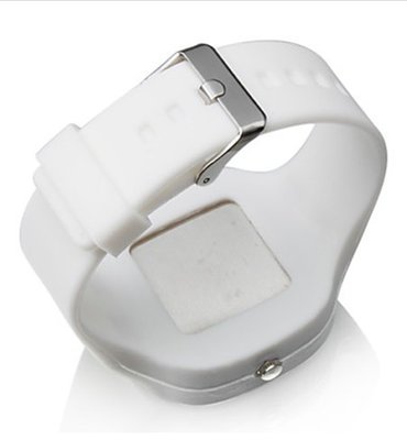 White Quartz Analog Sports Silicone Jelly Watch For Teenager
