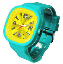 Interchangeable Light Up Jelly Sport Watch , Women Silicone Square Watch