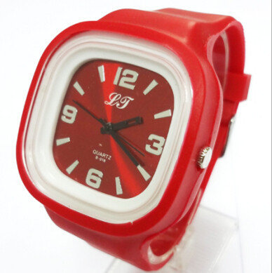 Flexible Silicone Jelly Watch Japan Movement With Adjustable Wristband Orange