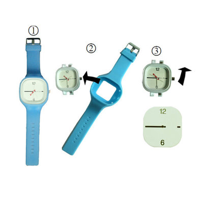 Fashionable Custom Printed Jelly Wrist Watches With Interchangeable Strap / Face