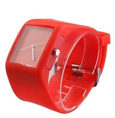 Big Square Japan Movement Jelly Silicone Watches , Jelly Watches For Womens
