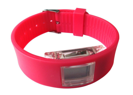 Red Waterproof Digital Silicone Jelly Watch Debossed Logo for Lady and Gentleman