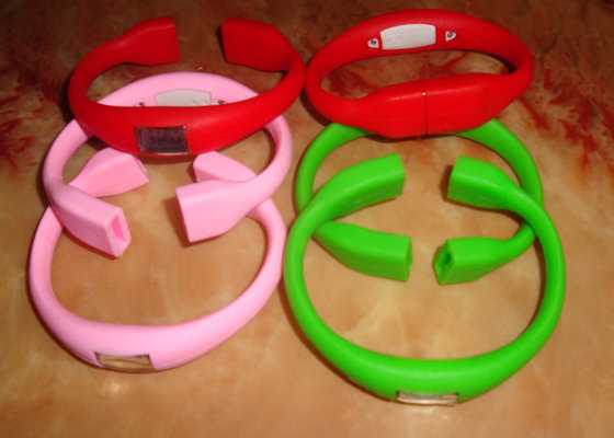 Embossed / silk printed / color filled silicone jelly watch with USB sticker and ion