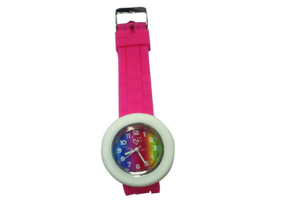 Colorful dial rose wristband silicone jelly watch for all people