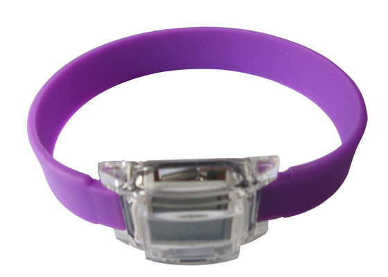 Purlple Silicone Jelly Watch Adjustbale Strap with Steel Buckle for Boys and Girls