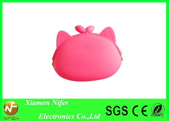 Non-toxic Locked Child Silicone Coin Purse / Girls Change Purse with Logo Printing