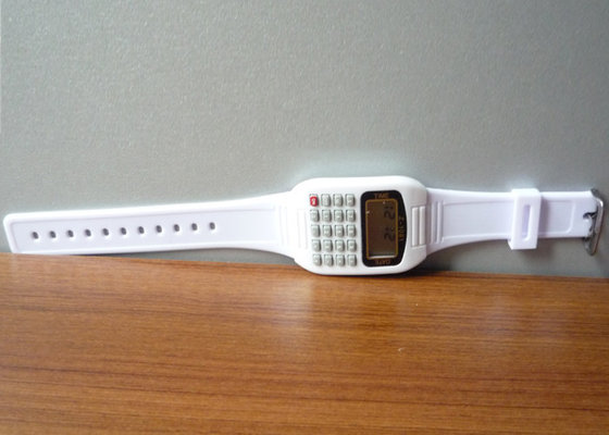 Caculator Digital Silicone Jelly Watch , White