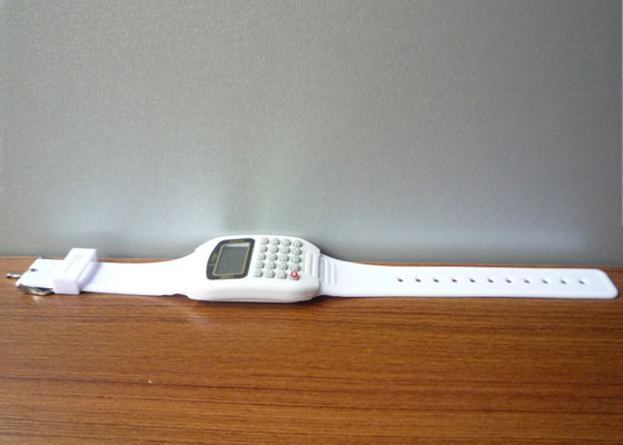 Caculator Digital Silicone Jelly Watch , White