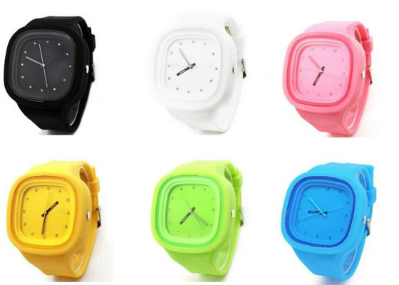 Square Face Silicone Jelly Watch Jelly Silicon Unisex Casual Sport Wrist Watch  for Kids