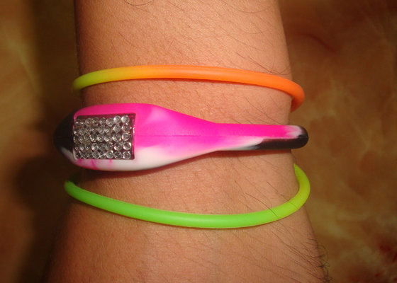 Fashion  Assorted Tiedye Negative Ion Watch / Silicone Wrap Watch with Rhinestone