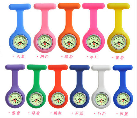 Custom 1ATM Water Resistant Ladies Fob Watch , Pink Gel Watches For Nurses