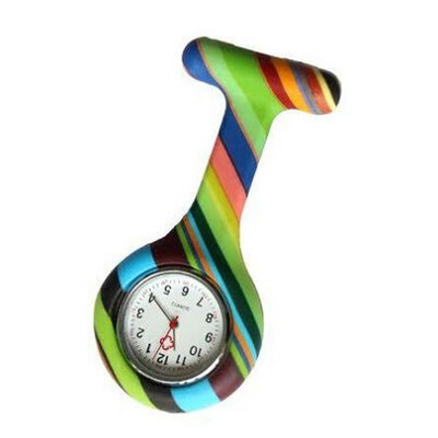 Small Personalized Medical Nurses Fob Watch Silicone In Foral Whirls Print