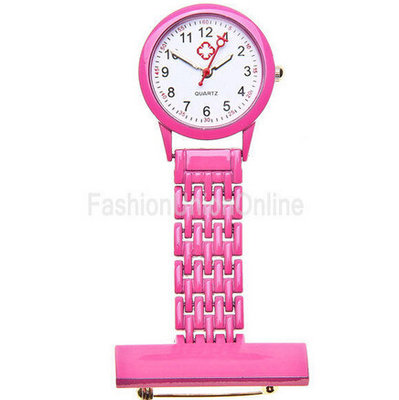 Cute Pink  Metal Hanging Male Nurse Fob Watch For Women With Chinese Movt