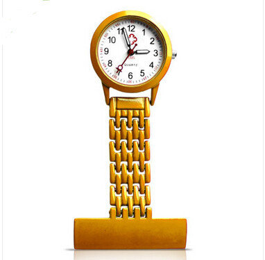 3ATM Waterproof  Stainless Steel Gold Nurse Fob Watch Quartz Movement For Men