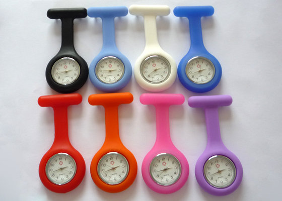 1 ATM Blue Silicone Nurse Fob Watch Attaches to Clothing Using A Metal Brooch Pin