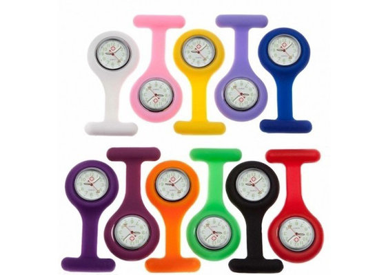 Custom Japan movement or China movement Gel Silicone Nurse Fob Watch / 85 * 39mm