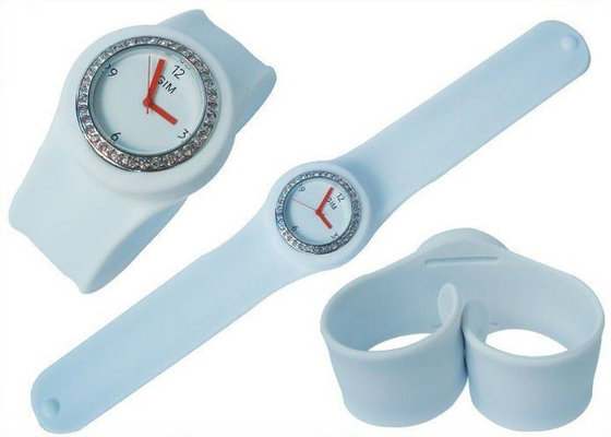 White Slap Bracelet Watch With Silicone Water Resistant 1 ATM Watches