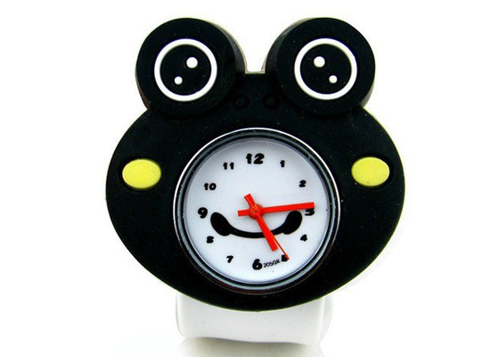 Black Frog Silicon Slap Bracelet Watch , Unique Style Waterproof Wrist Watch