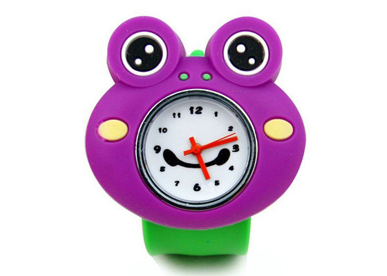 Purple Frog Silicon Slap Bracelet Wrist Watch , 1 ATM / Chinamovement Watches