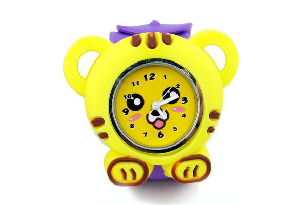 Little Tiger Silicon Slap Bracelet Watches With 3ATM / Customized Wrist Watch