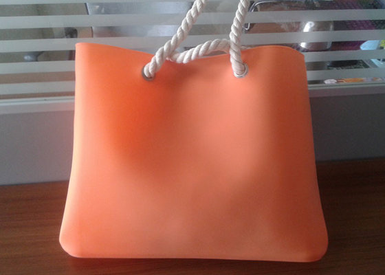 Orange Personalized Cool Beach Bags Silicone 41.5cm X 29.5cm X 7cm