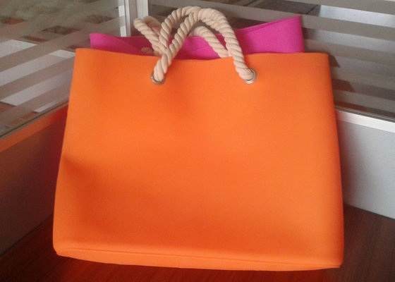 Orange Personalized Cool Beach Bags Silicone 41.5cm X 29.5cm X 7cm