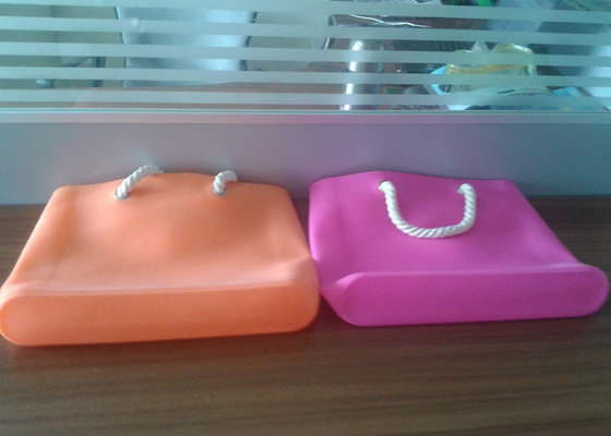 Orange Personalized Cool Beach Bags Silicone 41.5cm X 29.5cm X 7cm