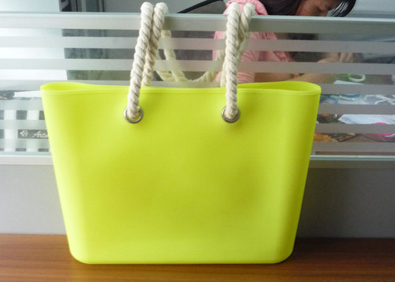 Yellow Eco - Friendly Silicone Handbag For Lady Shopping Bag