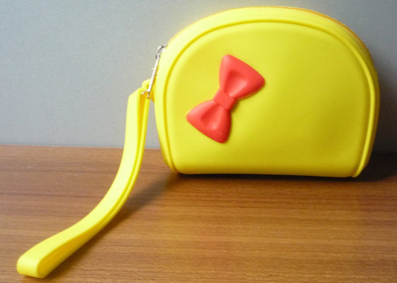Yellow Bowknot Silicone Purse For Women